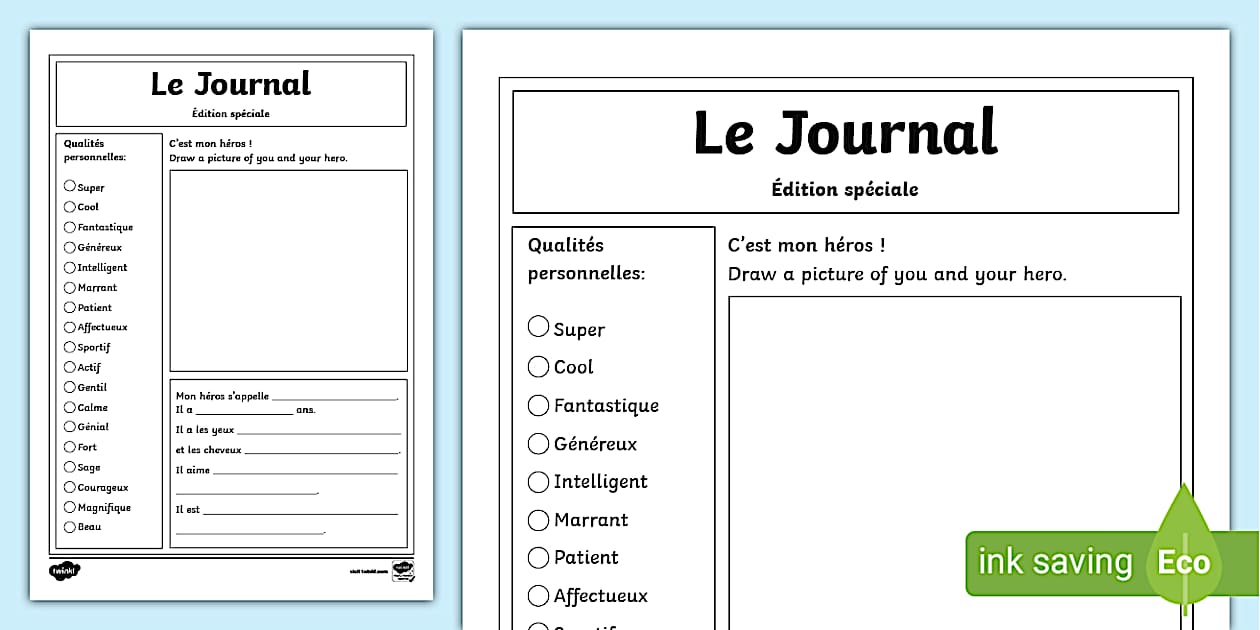 👉 French: Father's Day and Father Figures Card Template