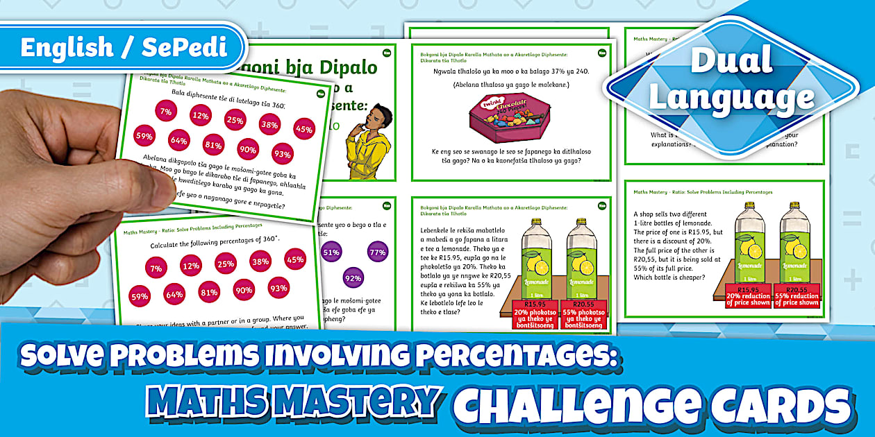 Grade 7 Maths Solve Problems Involving Percentages Sepedi