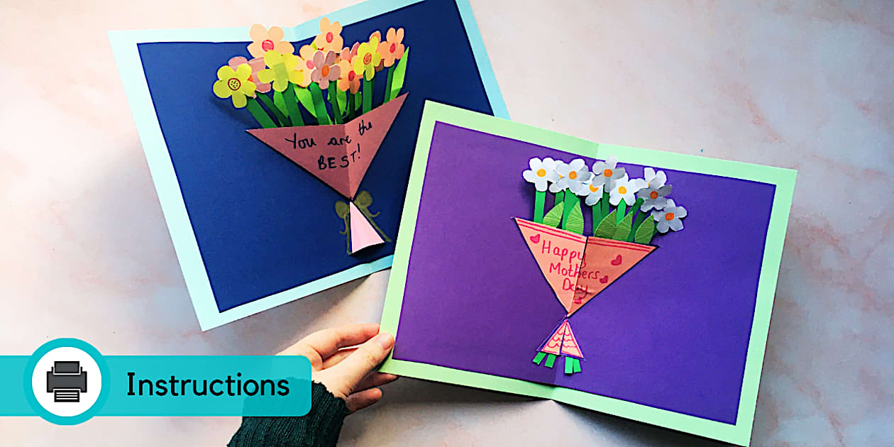 Mother's Day Pop Up Cards Craft | Pop Up Flower Bouquet Card