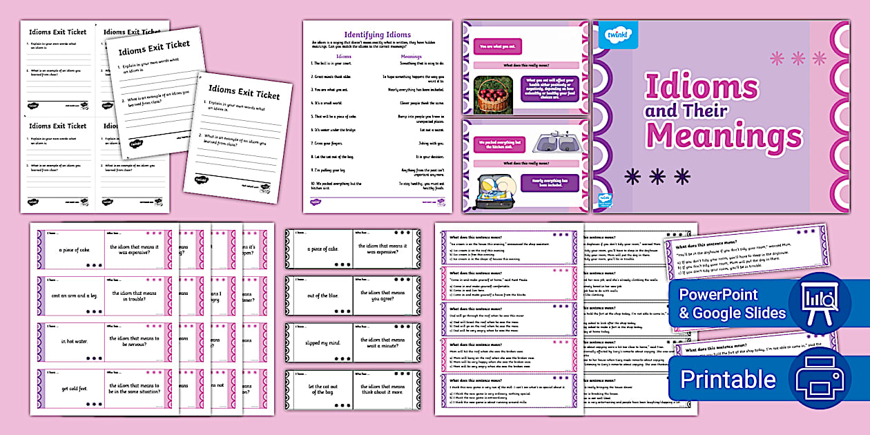 Idioms Lesson Pack for 6th-8th Grade (teacher made) - Twinkl