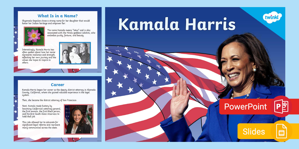 Kamala Harris PowerPoint & Google Slides for 6th-8th Grade