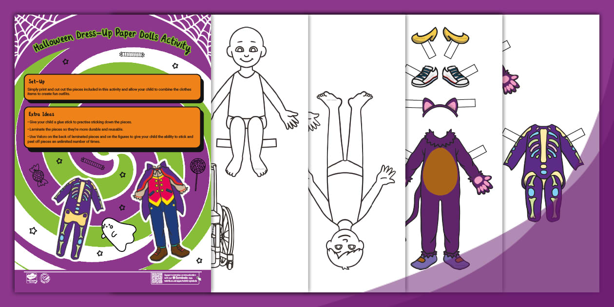 Halloween Dress-Up Paper Dolls Activity