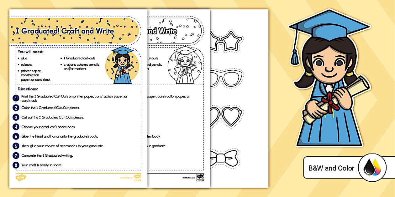 Kindergarten Graduation Craft Template – Keepsake Activity