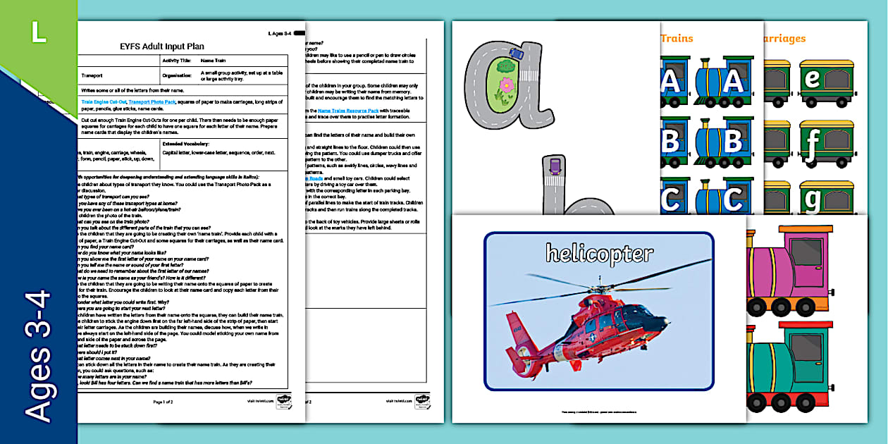 EYFS Name Train Adult Input Plan and Resource Pack | Twinkl