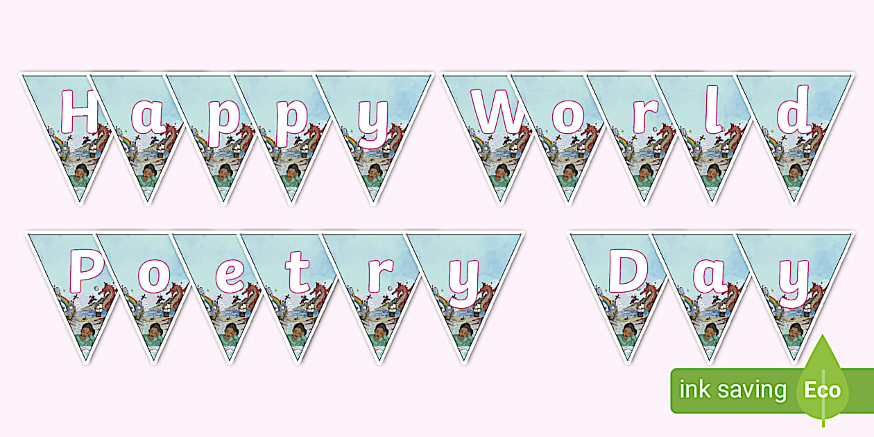 World Poetry Day Display Bunting - Twinkl - KS2 - Twinkl
