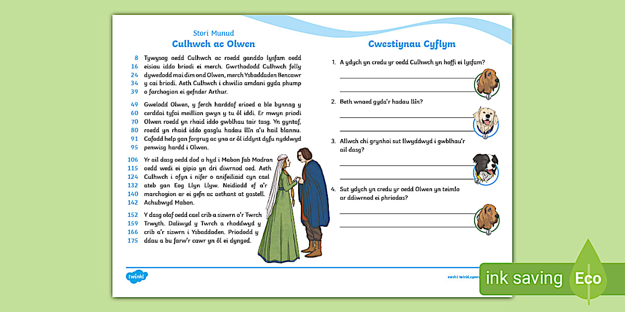 Stori Munud Culhwch ac Olwen (Teacher-Made) - Twinkl