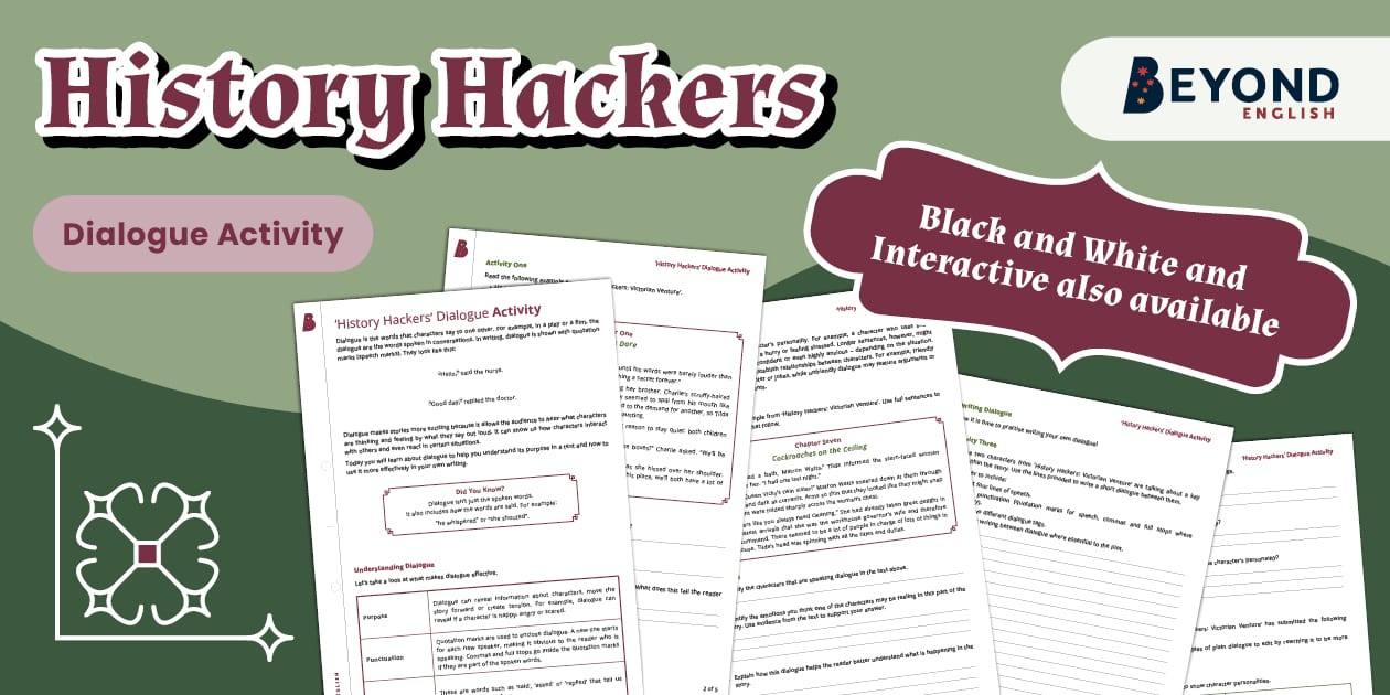 Year 7-8 Catch-up: 'History Hackers' Dialogue Activity