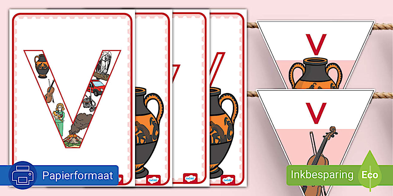 Gr. R Phonics Display Posters and Bunting: V Sound - Twinkl