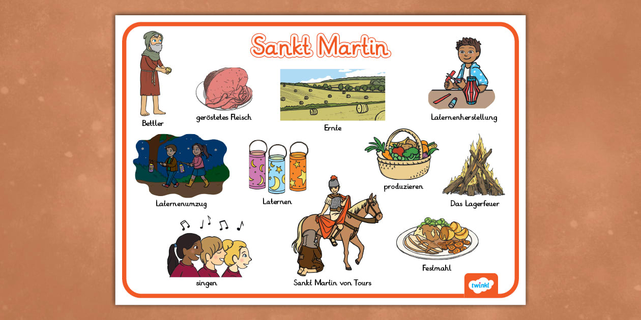 Sankt Martin - Wortkarte - Twinkl Wortkarte (teacher made)