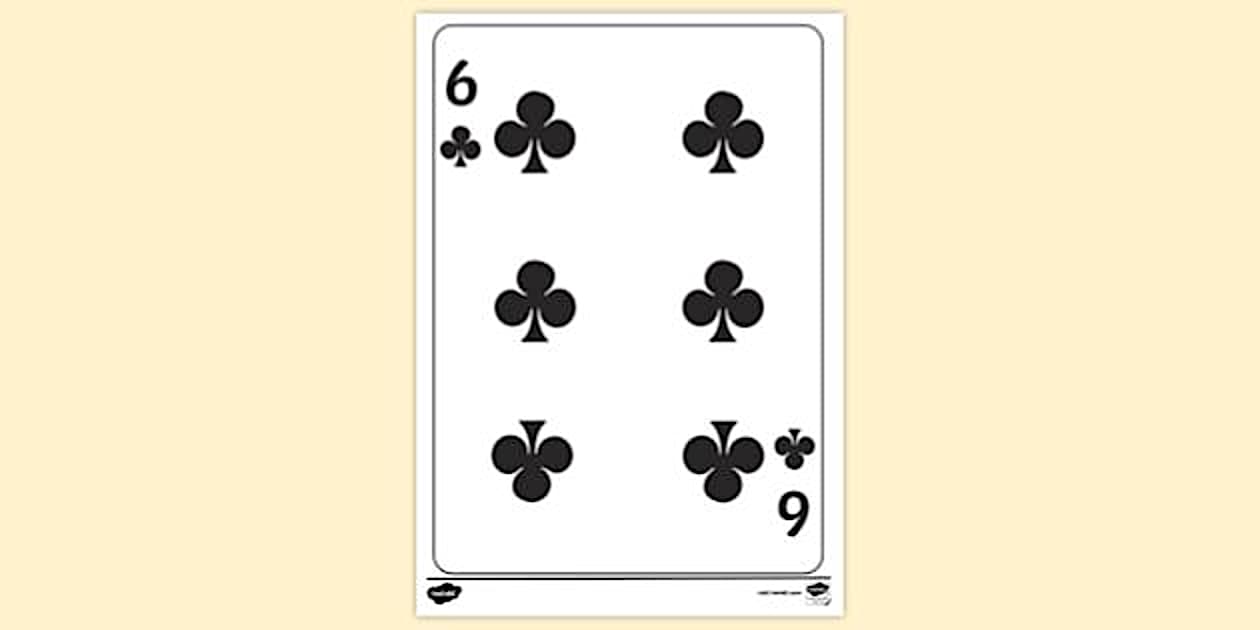 Playing Card 6 Colouring Sheet | Colouring Sheets - Twinkl