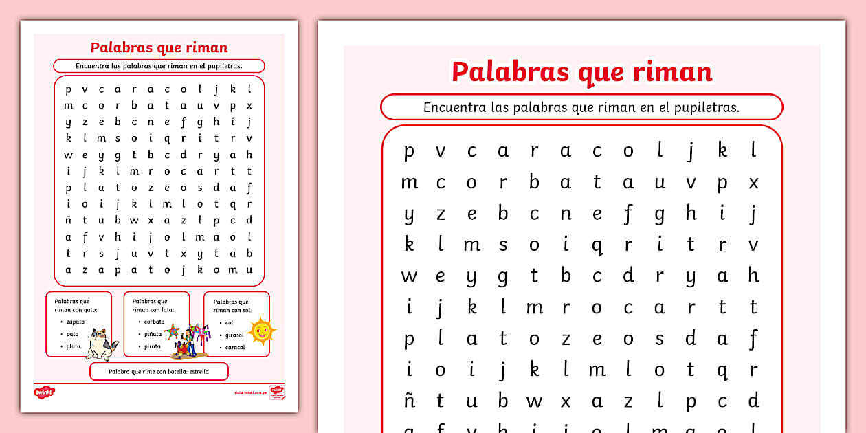 Pupiletras con rimas