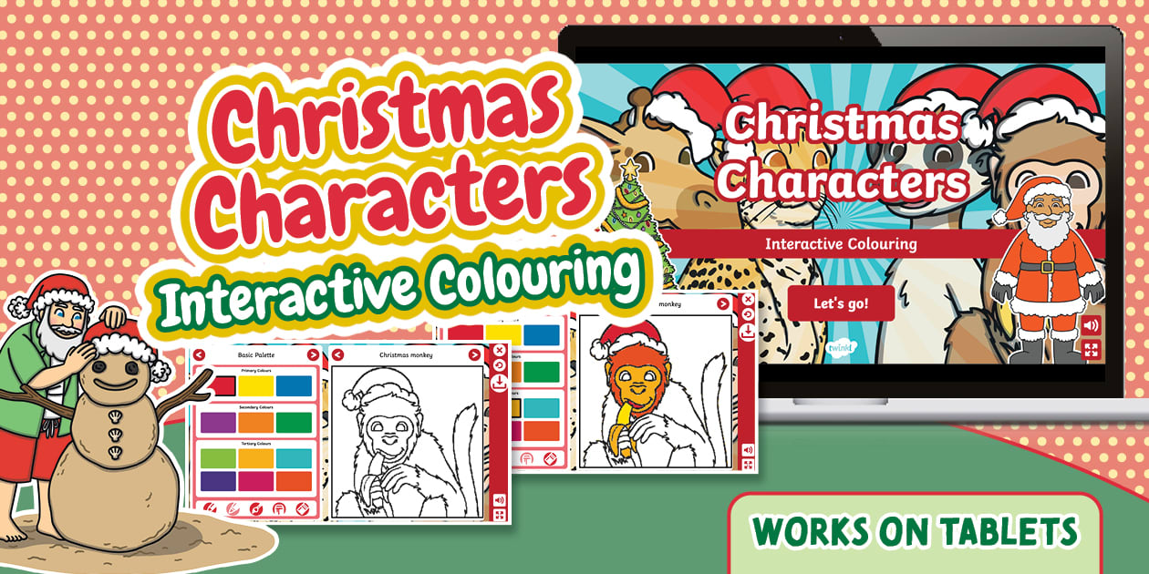 Foundation Phase Life Skills - Christmas Characters - Interactive Colouring