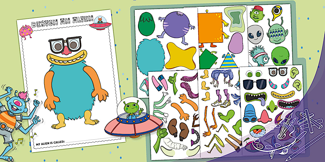 Design an Alien Collage Activity Poster (teacher made)