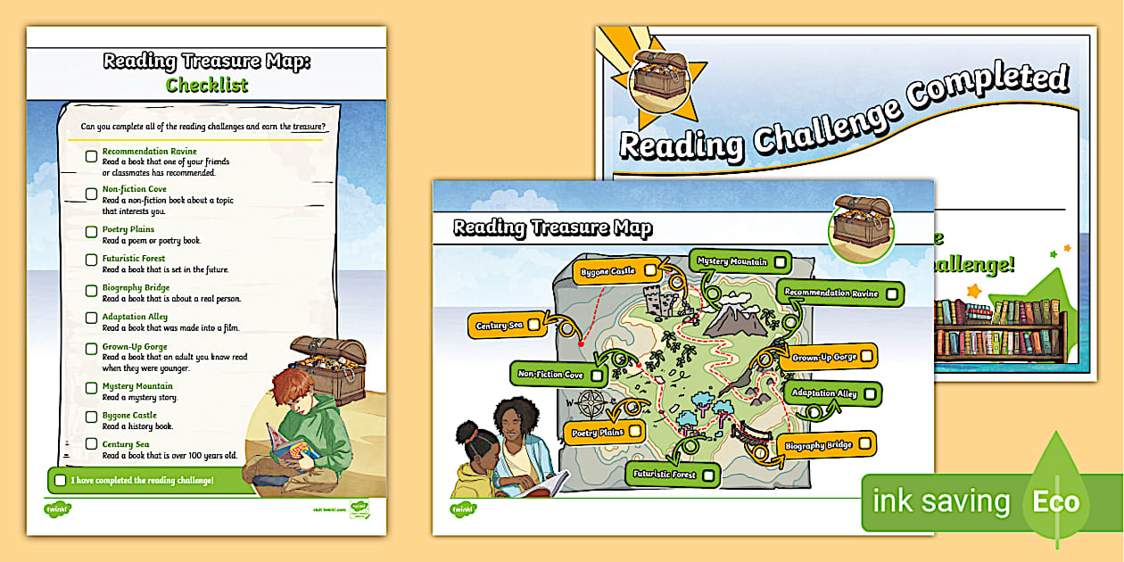 KS2 I Love Reading! Treasure Map Activity - Twinkl