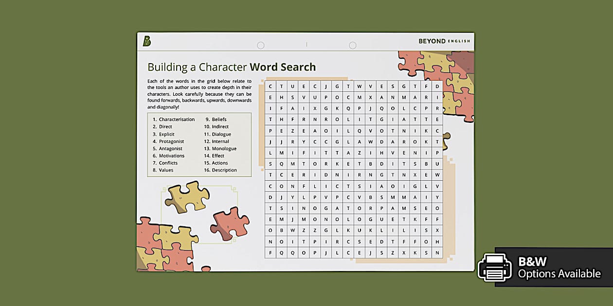 Building a Character Word Search (teacher made) - Twinkl