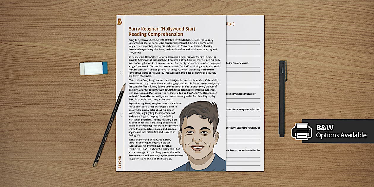 Barry Keoghan Reading Comprehension - Twinkl
