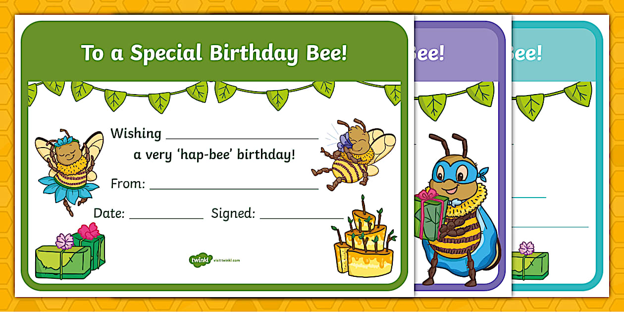 Birthday Bee Certificate (teacher made) - Twinkl