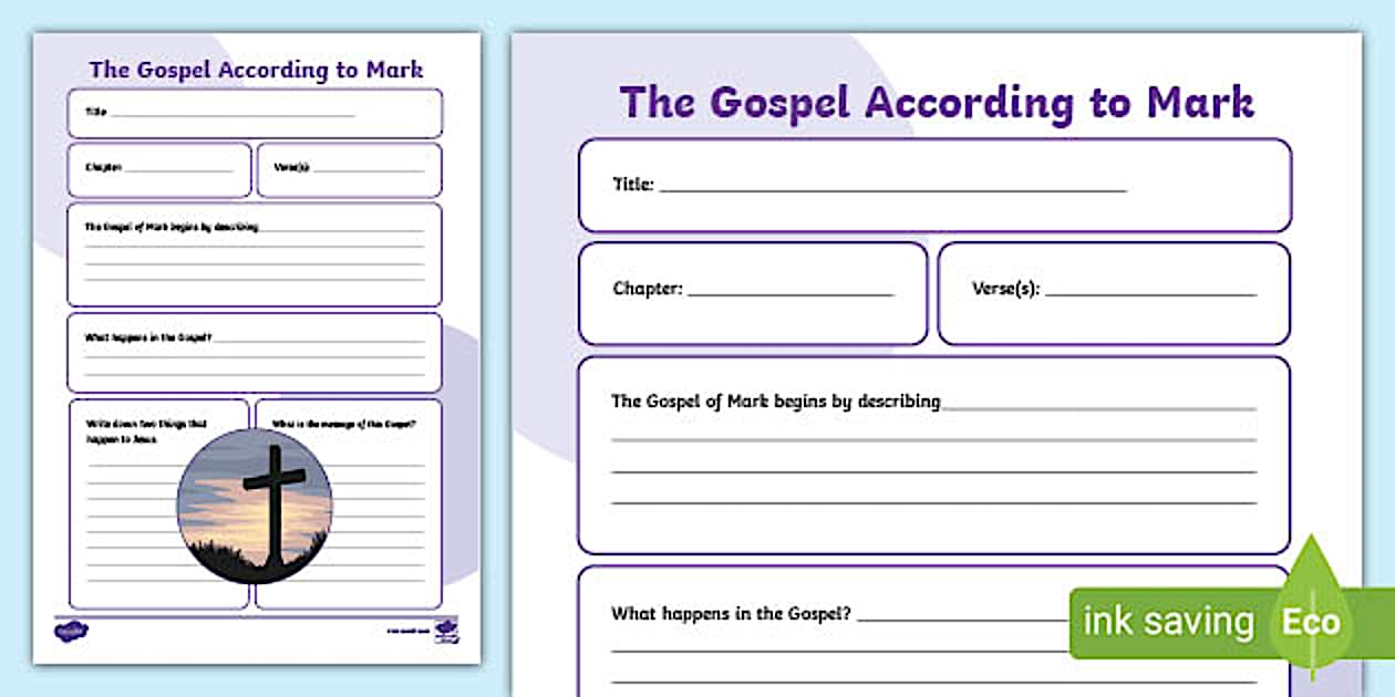 Mark’s Gospel Activity (Teacher-Made) - Twinkl