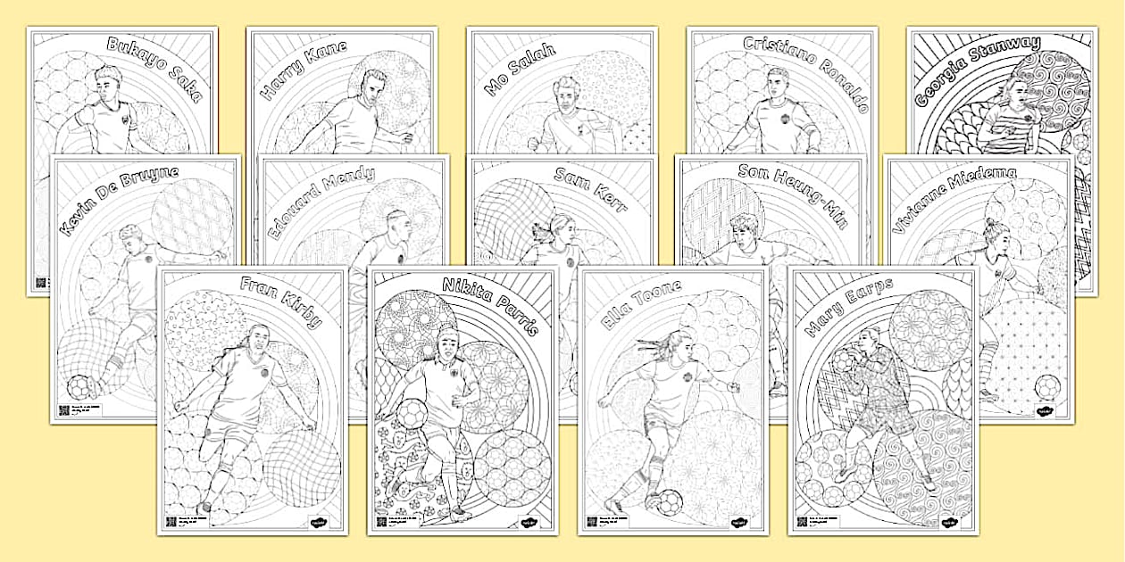 Footballer Mindfulness Colouring Pages | Twinkl Move