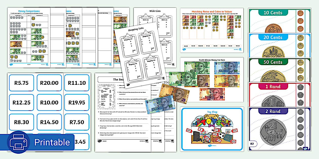 Grade 4 Mathematics: South African Money Pack (teacher made)