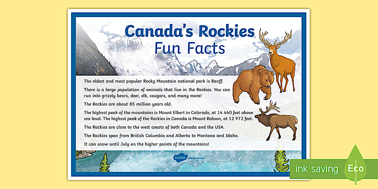Canada's Rockies Fun Facts Display Poster (teacher made)