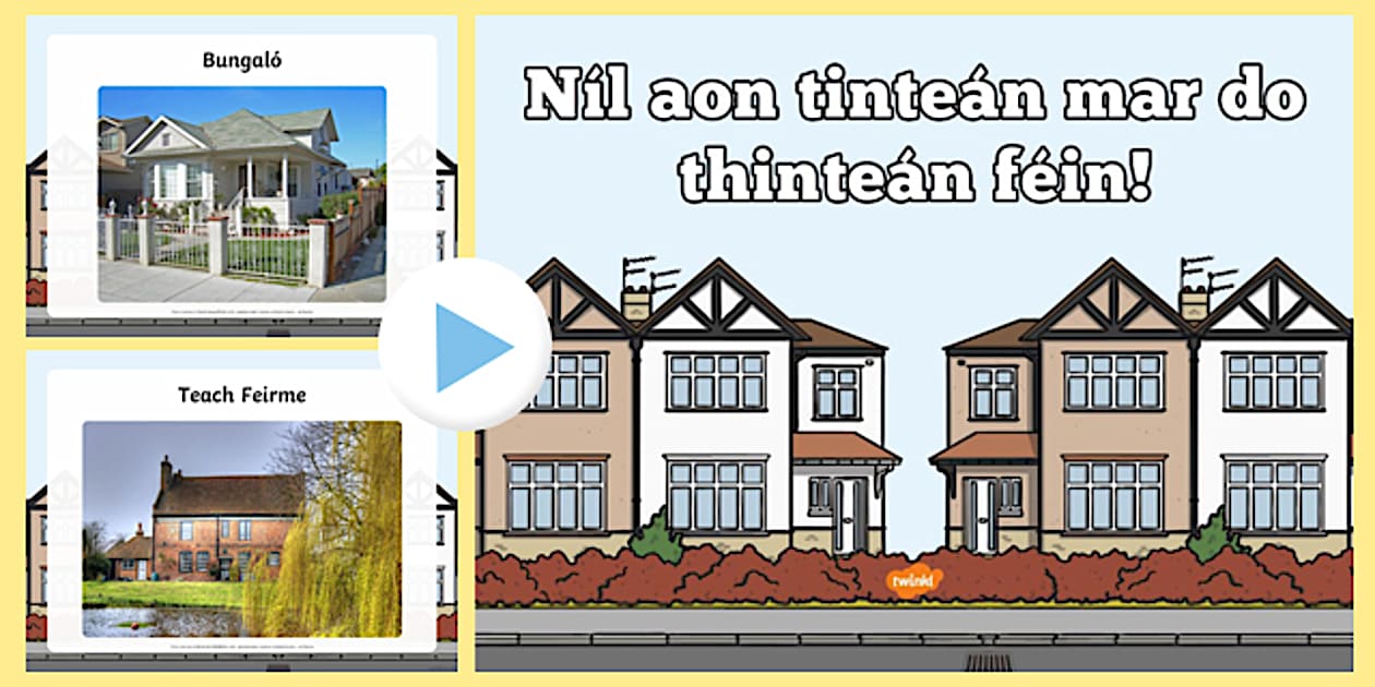 Dyslexic Types of Home Photo Display PowerPoint Gaeilge