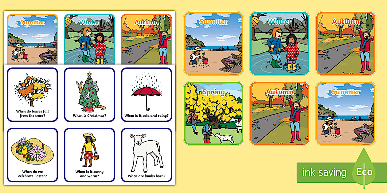 When Season Matching Game (teacher made) - Twinkl