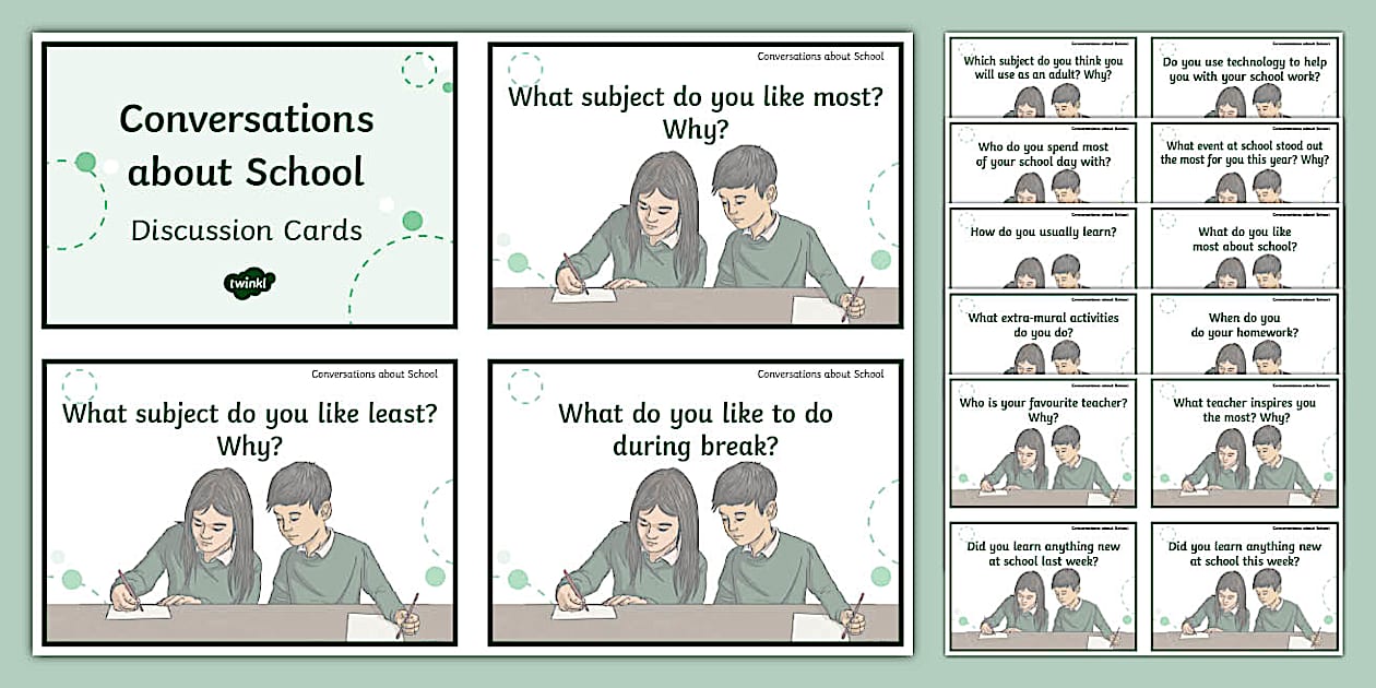 Grade 4 - English - Conversations about School - Discussion Cards (CAPS