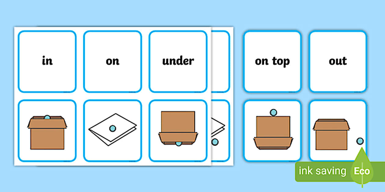 Positional Language Matching Card (teacher made) - Twinkl