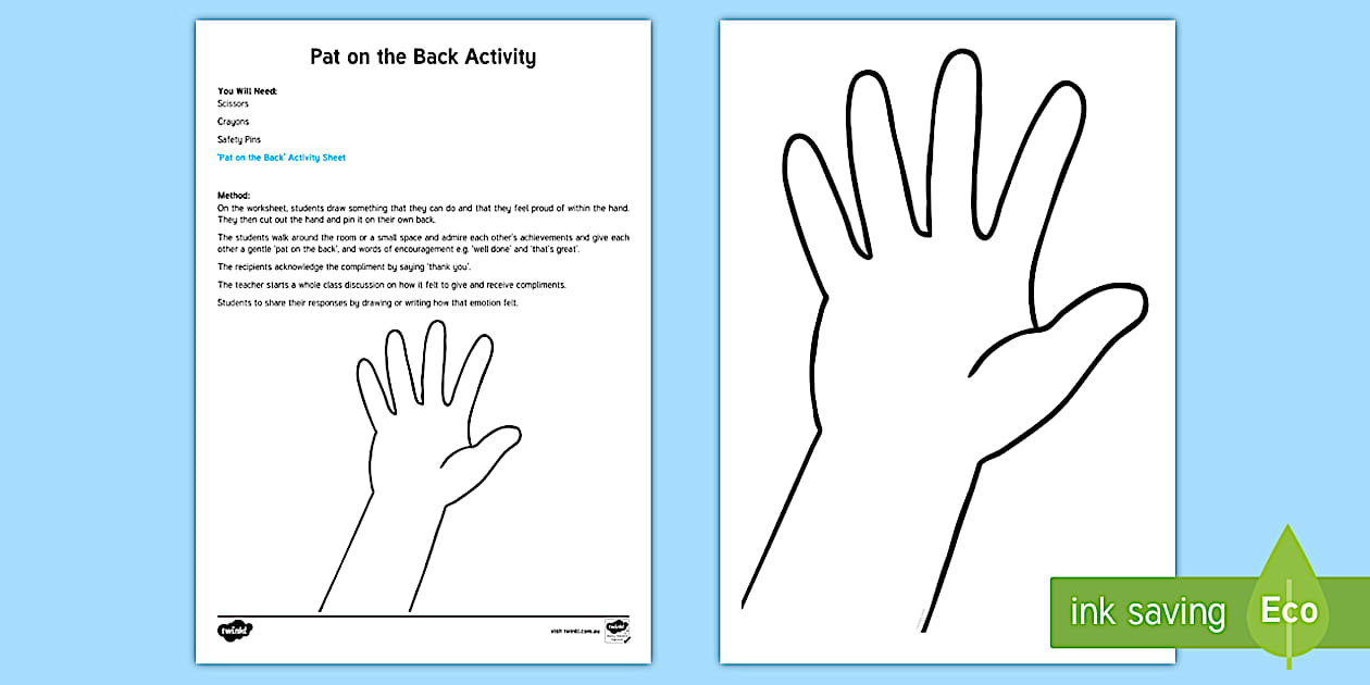 Pat on the Back Activity - Twinkl - Inclusion (teacher made)