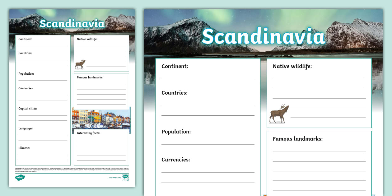 Scandinavia Fact File Template - Twinkl Geography - Twinkl