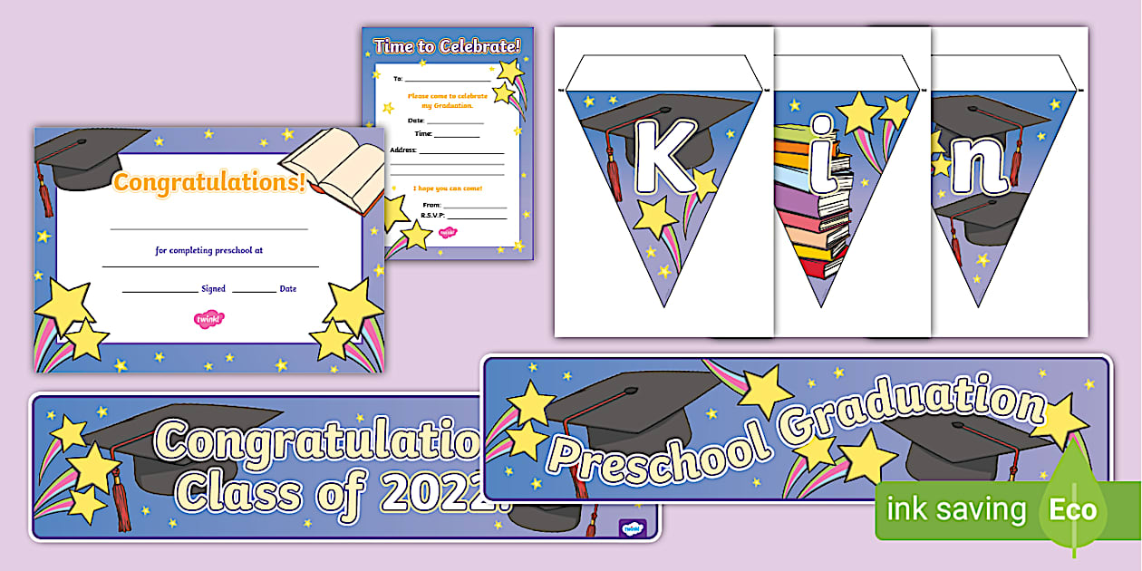 Preschool Graduation Academic Theme Pack (teacher made)