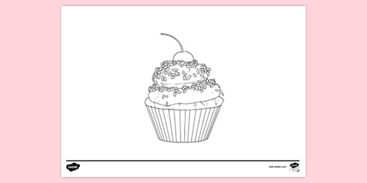 Cute Dessert Colouring Page | Colouring Sheets - Twinkl