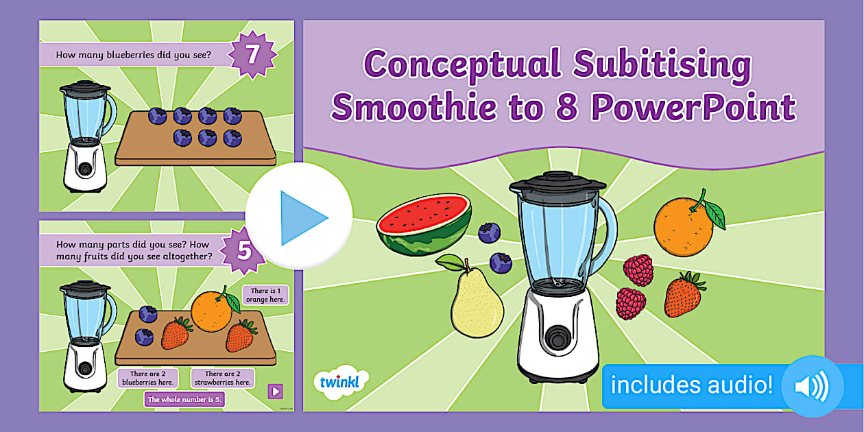 👉 Conceptual Subitising Smoothie to 8 PowerPoint | Twinkl