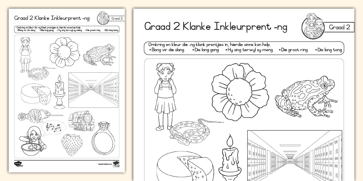 Graad 2 Klanke Inkleurprent Ng Professor Feito Twinkl