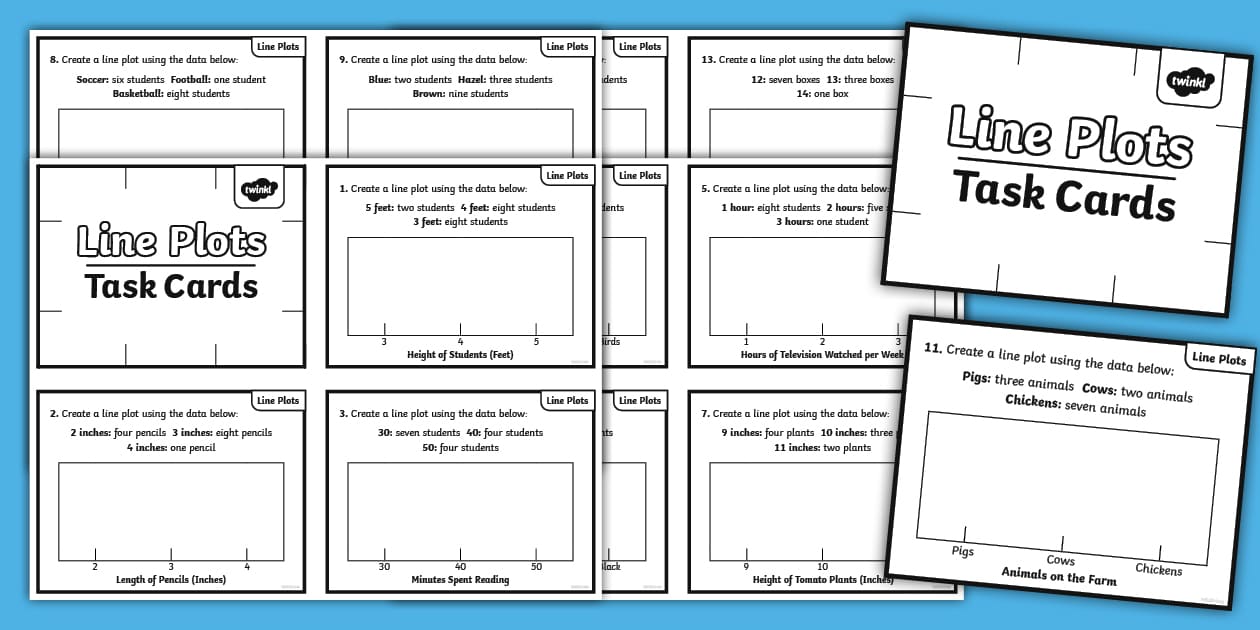 Line Plots Task Cards (teacher made) - Twinkl