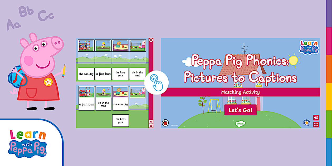 FREE! - Peppa Pig: Pictures to Captions Interactive Matching