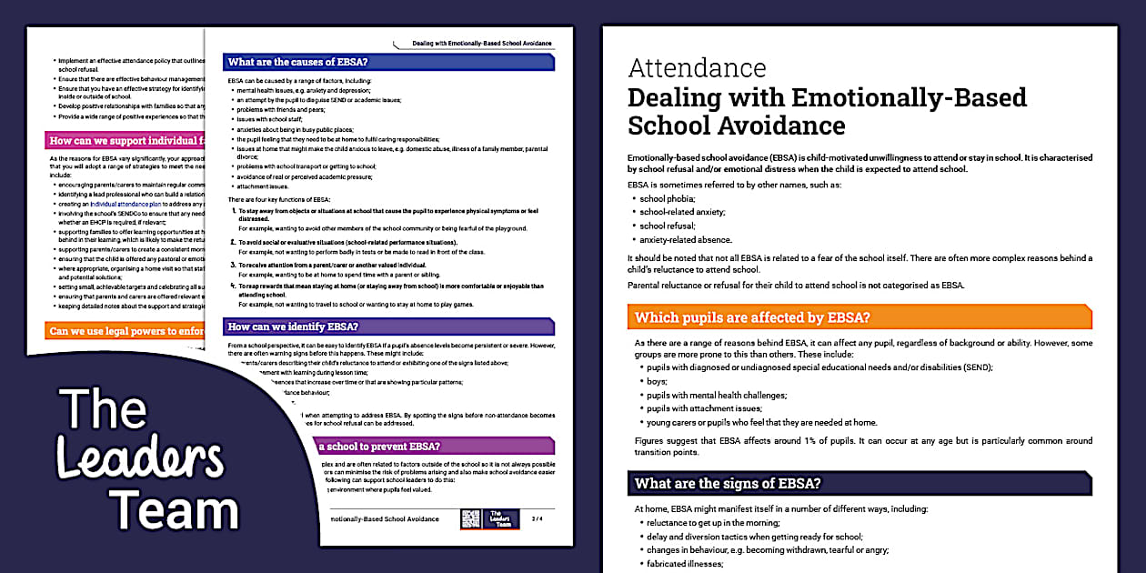 Attendance: Dealing With Emotionally Based School Avoidance