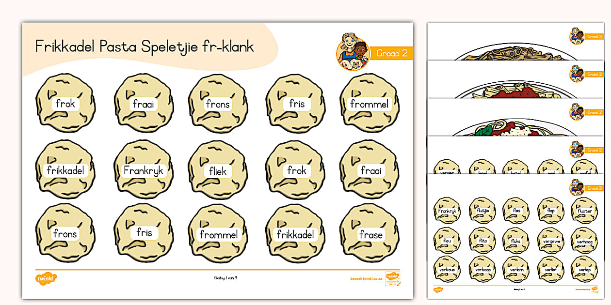 Graad 2 Klanke Drukbare Speletjie fr- (Teacher-Made)