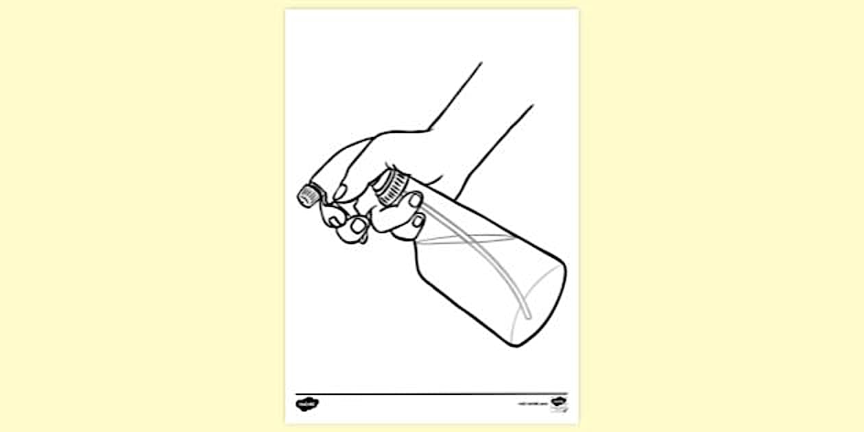 Spray Bottle Colouring Sheet | Colouring Sheets - Twinkl