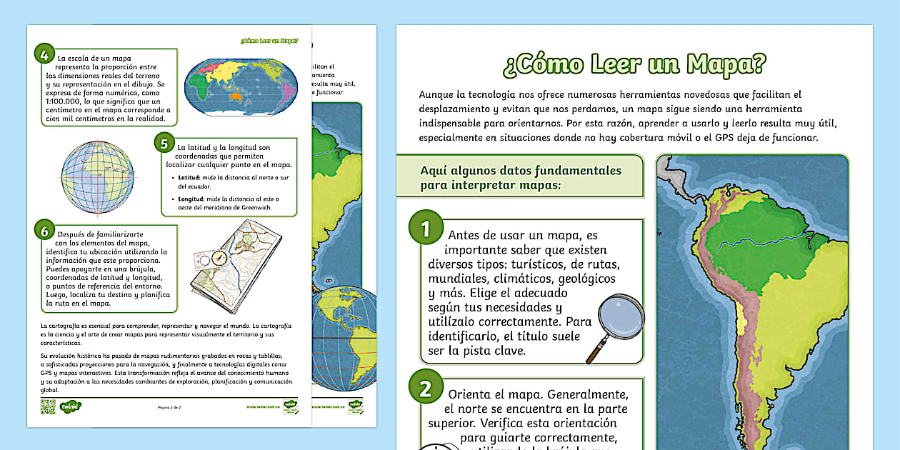 Infografía: ¿Cómo Leer un Mapa? - Twinkl Colombia