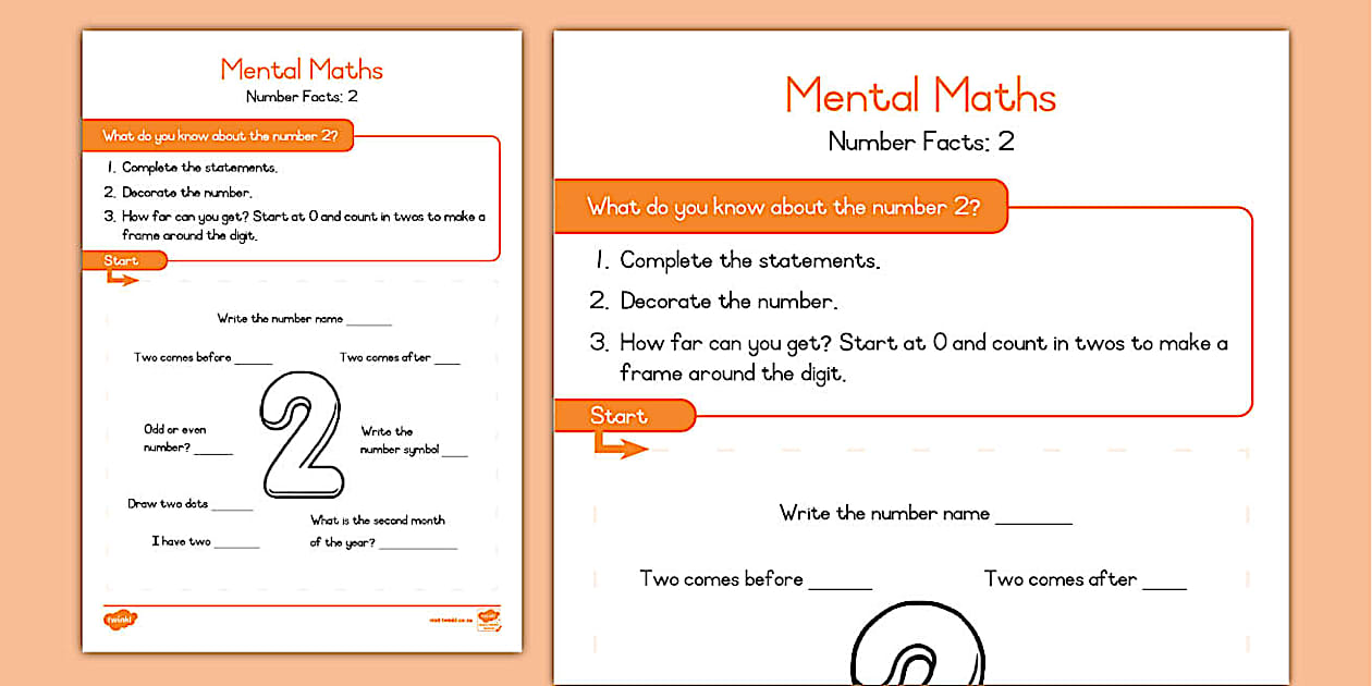 Grade 1 Maths: Mental Maths: Number Concept: No. 2 - Twinkl