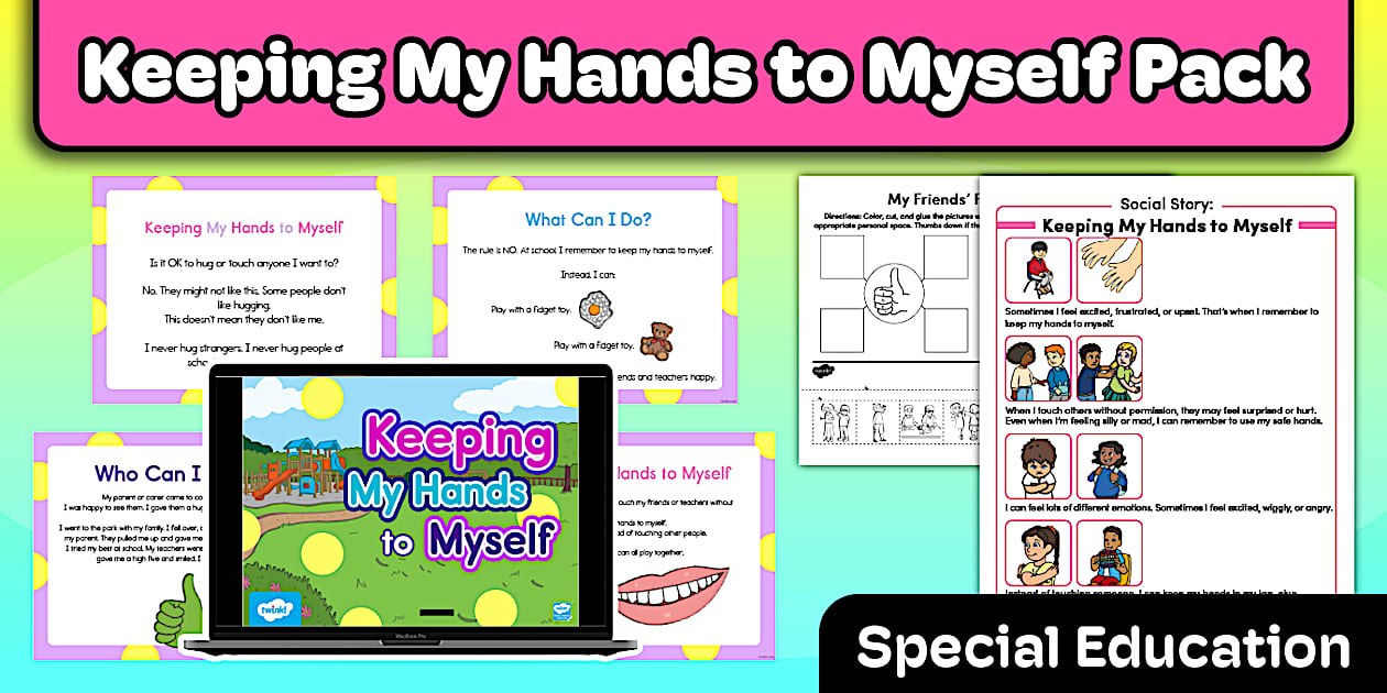 Keeping My Hands to Myself Social Story Resource Pack