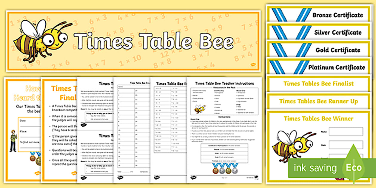 Times Table Bee Resource Pack (Teacher-Made) - Twinkl