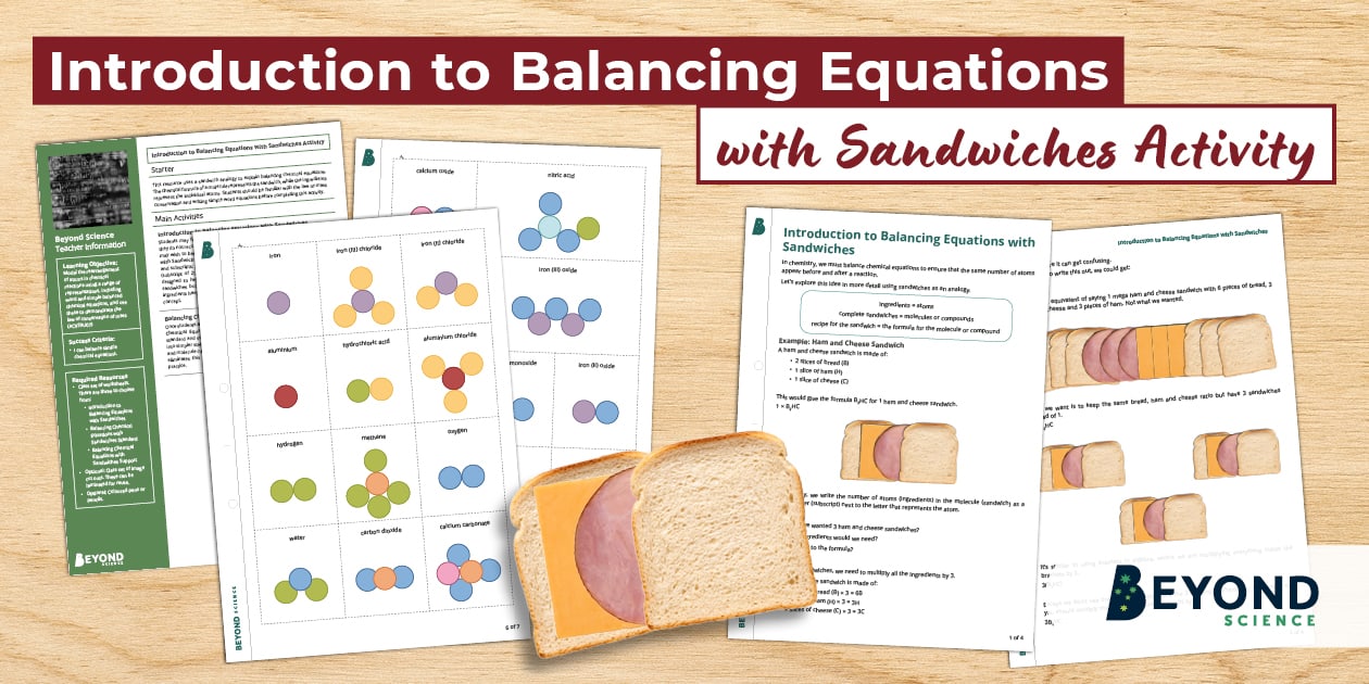 Balancing Equations with Sandwiches Activity