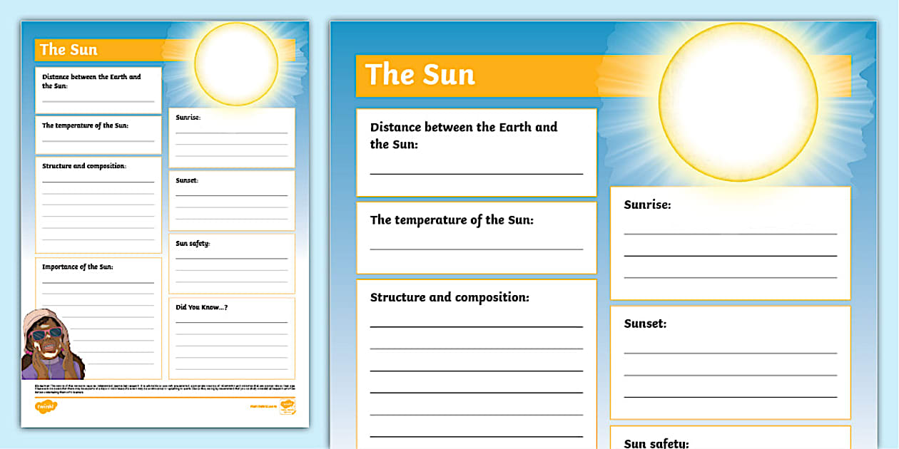 The Sun Fact File Template (teacher made) - Twinkl