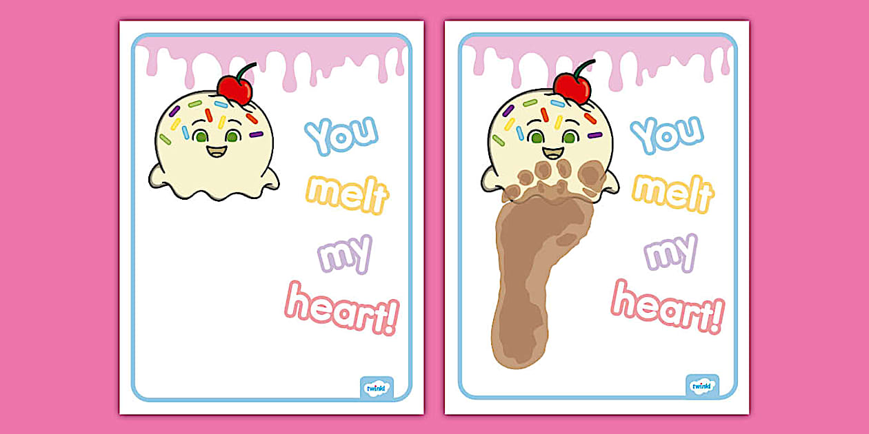 You Melt My Heart! Baby Room Ice Cream Cone Footprint Craft