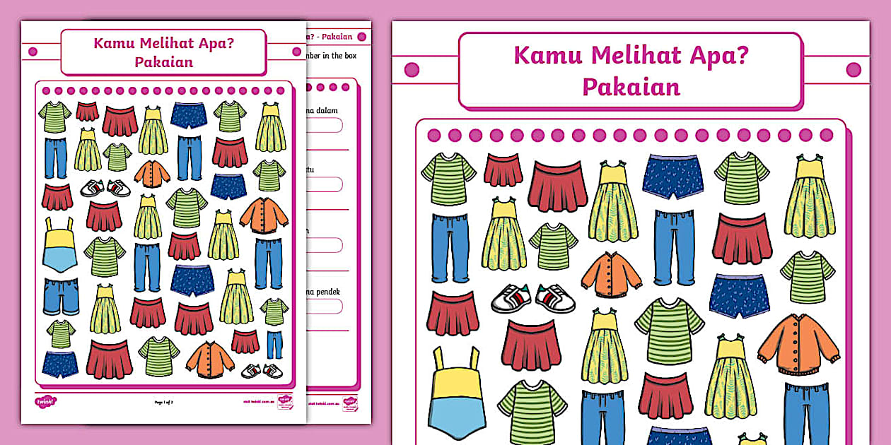 Clothing I Spy - Indonesian (Teacher-Made) - Twinkl