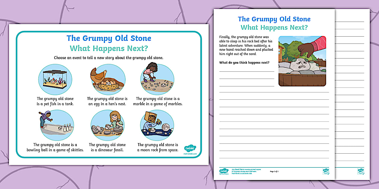 The Grumpy Old Stone: What Happens Next? Writing Activity
