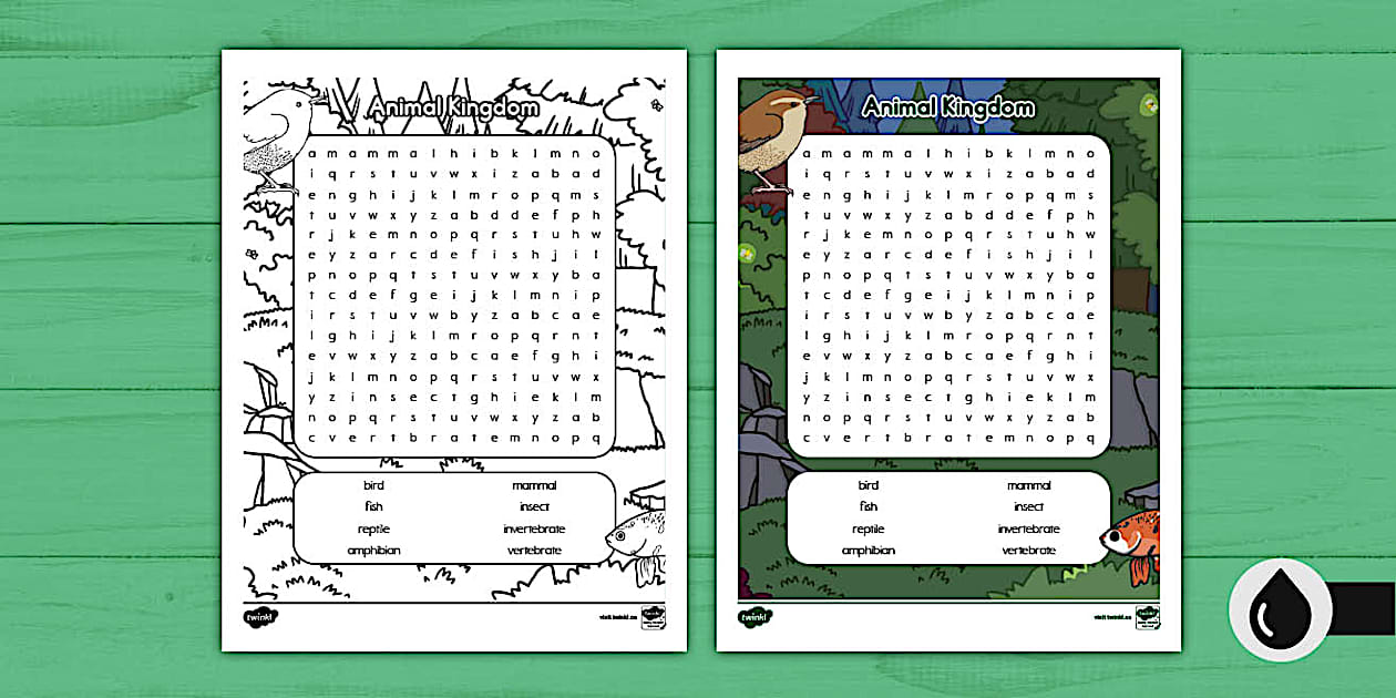 Animal Kingdom Word Search - Educational Wildlife Puzzle